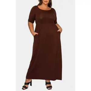 L I V D Eva Jersey Maxi Dress - Brown