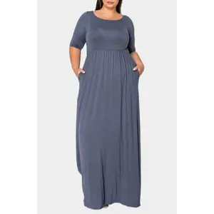 L I V D Eva Jersey Maxi Dress - Charcoal
