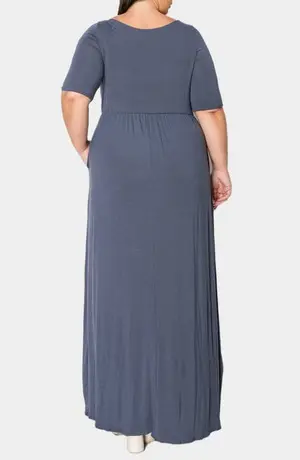 L I V D Eva Jersey Maxi Dress - Charcoal