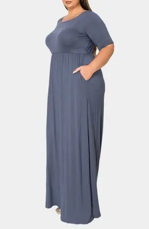L I V D Eva Jersey Maxi Dress - Charcoal