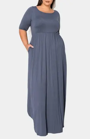 L I V D Eva Jersey Maxi Dress - Charcoal