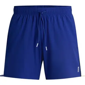 BOSS Side Stripe Swim Trunks - Medium Blue