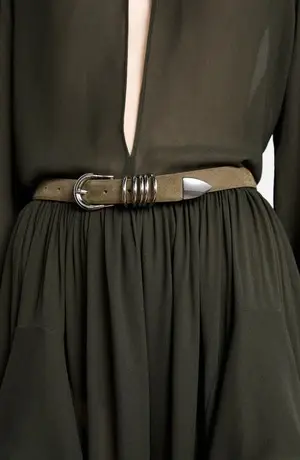 DEHANCHE Hollyhock Suede Belt - Olive