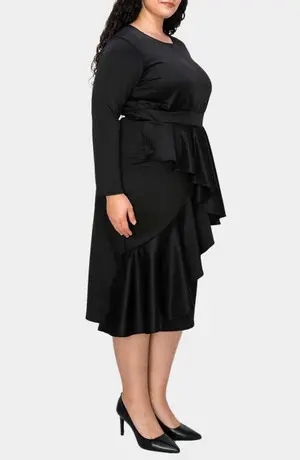 L I V D Alexandra Ruffle Body-con Dress - Black