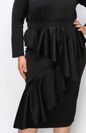 L I V D Alexandra Ruffle Body-con Dress - Black