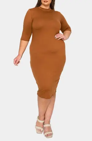 L I V D Mona Midi Dress - Cognac