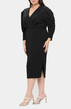 L I V D Boa Pleated Stretch Dress