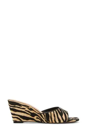 Steve Madden Seleste Wedge Slide Sandal - Zebra Raffia