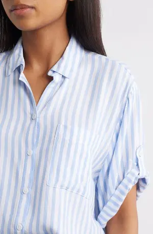 BEACHLUNCHLOUNGE Murphy Stripe Button-up Shirt - Moscow Lilac