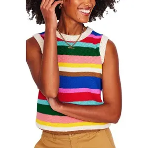Boden Stripe Sweater Vest - Blue Multi