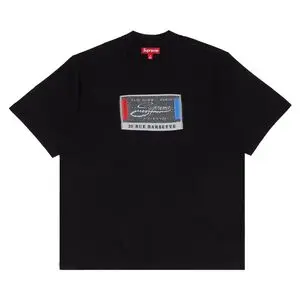 Supreme Intarsia Label Short-sleeve Top - Black