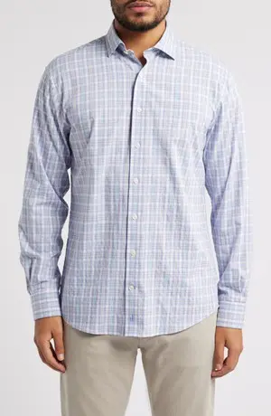 Johnnie-o Bruin Plaid Performance Button-up Shirt - Seychelles