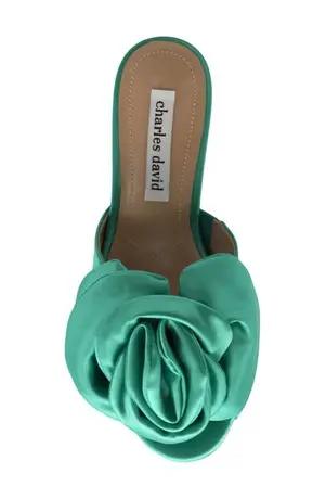 CHARLES DAVID Kimchi Floral Satin Sandal - Spring Green