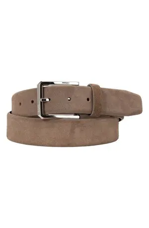 BOSS Caleb Suede Belt - Medium Beige