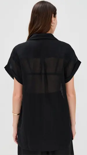 VITAMIN A Playa Pocket Blouse - Black