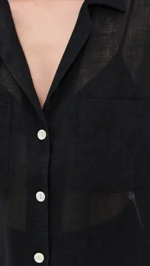 VITAMIN A Playa Pocket Blouse - Black