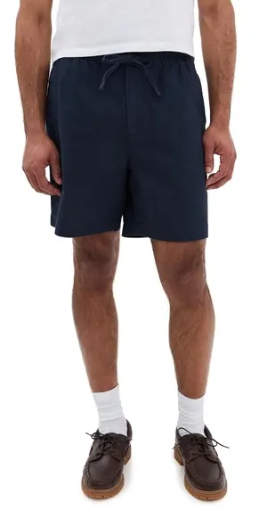 Barbour Cotton Linen Relaxed Shorts - Navy