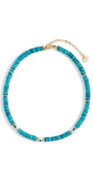 HIJAS DE PUKA Dyed Seashell Puka Necklace - Turquoise