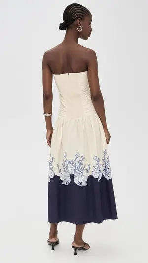 Carolina K Malla Strapless Midi Dress