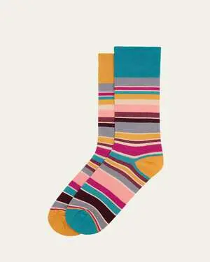Paul Smith Paul Smith Joao Odd Stripe Crew Socks Yellow