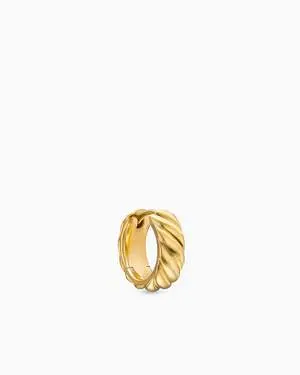 David Yurman Sculpted Cable Hoop Earring - All 18k Yellow Gold