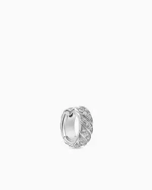 David Yurman Sculpted Cable Hoop Earring With Diamonds - Diamond