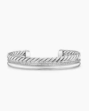 David Yurman Dy Mercer® Three Row Cuff Bracelet - Diamond