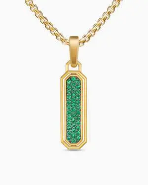 David Yurman David Yurman Streamline® Inlay Amulet In 18K Yellow Gold With Onyx And Lapis Lazuli Malachite