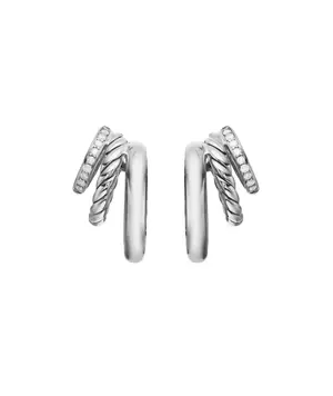 David Yurman Dy Mercer® Three Row Hoop Earrings - Diamond