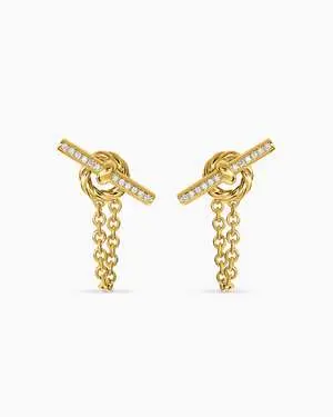 David Yurman Dy Mercer® Petite Toggle Chain Stud Earrings - Diamond