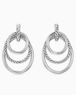 David Yurman Dy Mercer® Bold Triple Ring Drop Earrings - All Sterling Silver