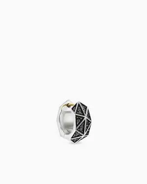 David Yurman Faceted Hoop Earring In Sterling Silver With Diamonds - Black Diamond