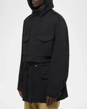Helmut Lang Field Jacket With Stowaway Hood - Black