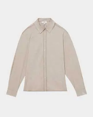 REISS Reiss Nova Topstitched Button-Down Shirt - Neutral