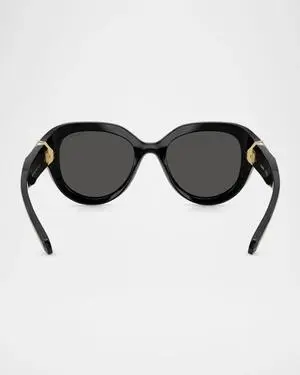 SWAROVSKI SWAROVSKI Round Embellished Sunglasses Black