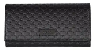 Gucci Continental Wallet Microssima - Black