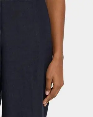 ARGENT Park Wide-leg Basketweave Linen Trousers - Midnight