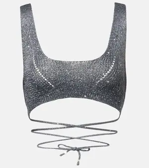 BANANHOT Alma Sequined Top - Grey
