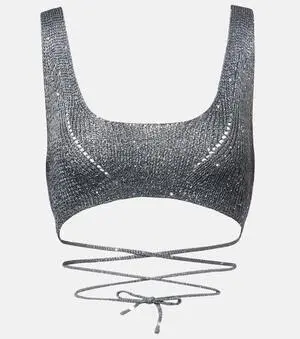 BANANHOT Alma Sequined Top - Grey