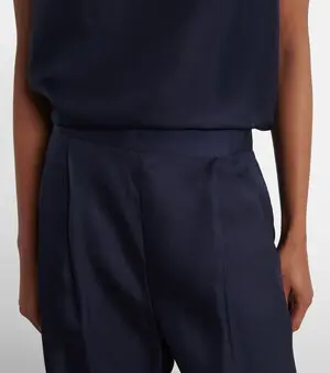 Asceno Isola Wide-leg Silk Pants - Blue