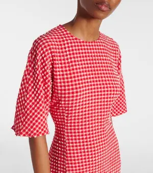 GANNI Seersucker Midi Dress