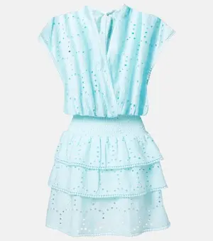 Melissa Odabash Jess Cotton Crochet Minidress - Blue