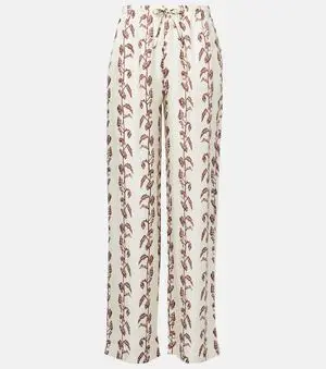 Asceno Aurelia Silk Twill Wide-leg Pants - Brown