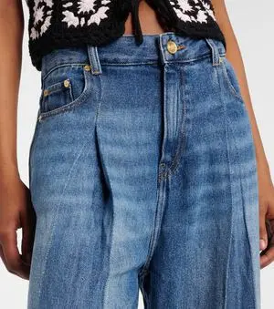 GANNI Pleated Wide-leg Jeans