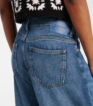 GANNI Pleated Wide-leg Jeans