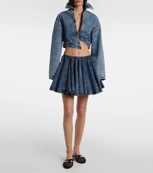 Alaïa Asymmetric Cropped Denim Jacket