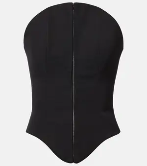 Alexander McQueen Wool Corset Top - Black