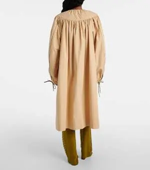 Dries Van Noten Gathered Cotton Poplin Coat