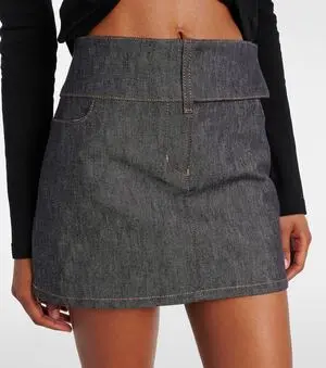 COURREGES Courrèges Belted Denim Miniskirt - Grey