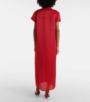 Khaite Effy Silk And Cotton Organza Maxi Dress - Red